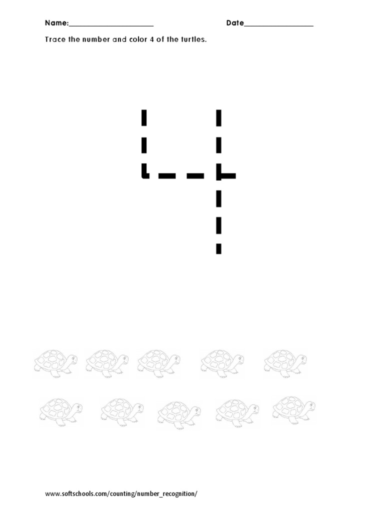 Trace Number 4 Worksheet | PDF