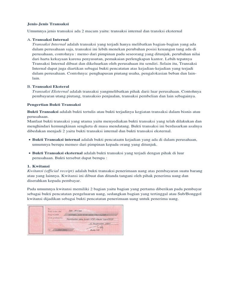 Jenis Jenis Transaksi | PDF