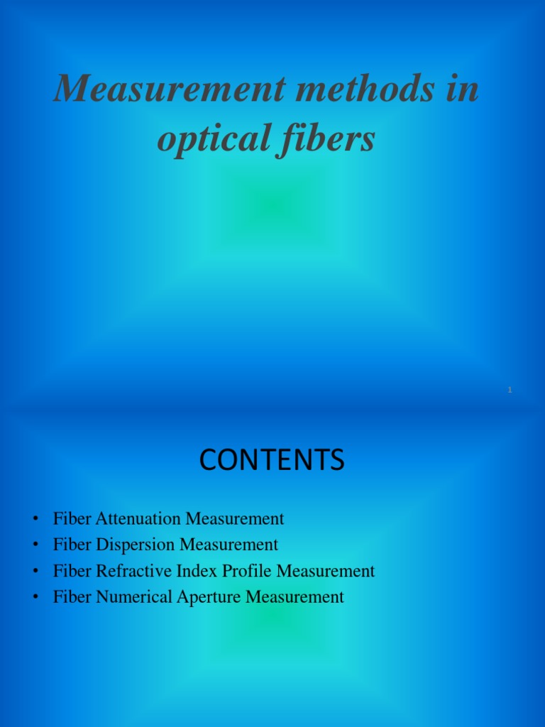 Measurement Methods in Optical Fibers | PDF | Dispersion (Optics) | Interferometry