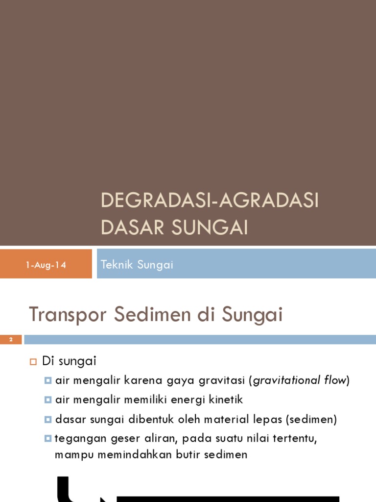 Degradasi dan Agradasi Dasar Sungai | PDF