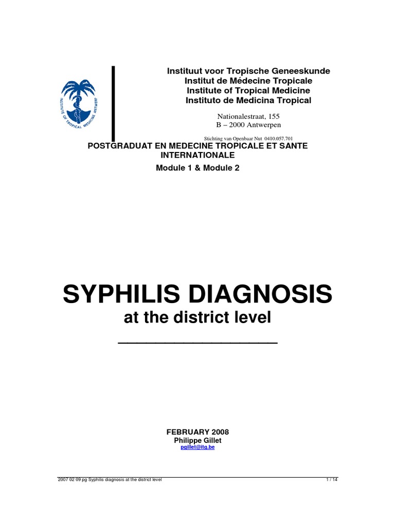 2008 02 12 PG SYPHILIS DIAGNOSIS at The District Level | PDF ...