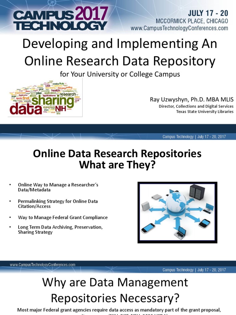 Online Research Data Repositories: Development and Implementation | PDF ...
