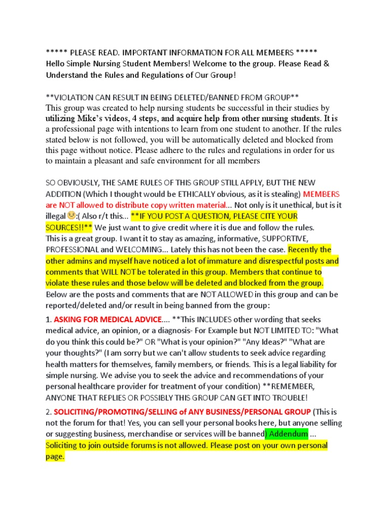 Simple Nursing Rules and Regulations | PDF | Profanity | Internet Forum