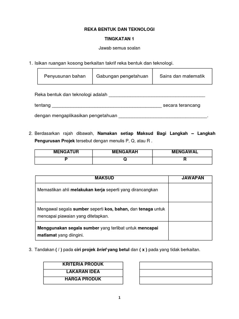 Kerja Rumah RBT | PDF | Seni