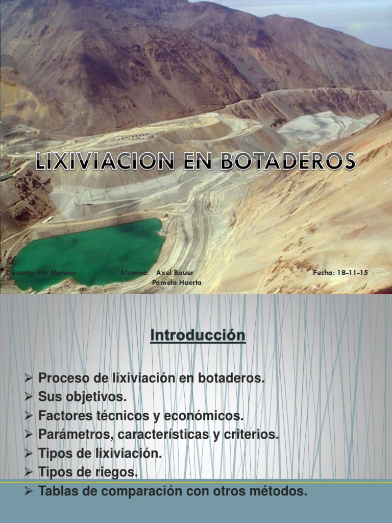 Lixiviación en Botaderos: Proceso y Tipos | PDF | Riego | Cobre