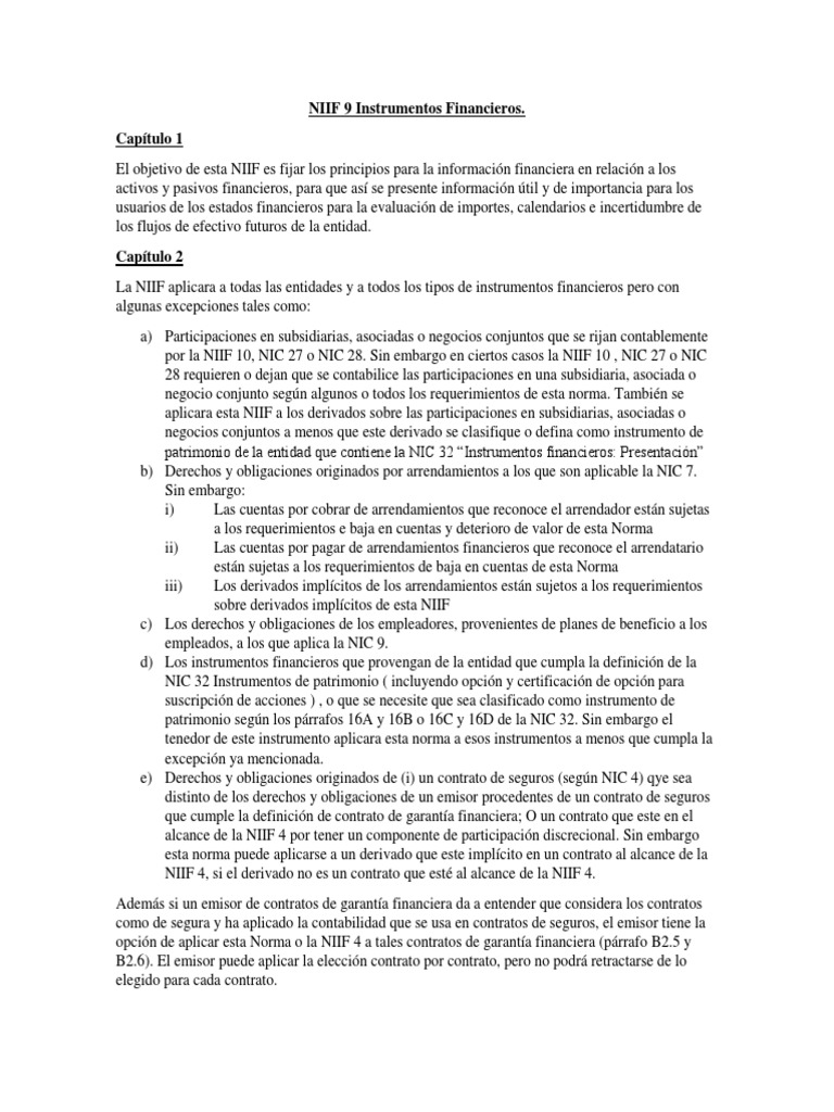 Resumen Niif 9 | PDF | normas internacionales de INFORMACION FINANCIERA ...