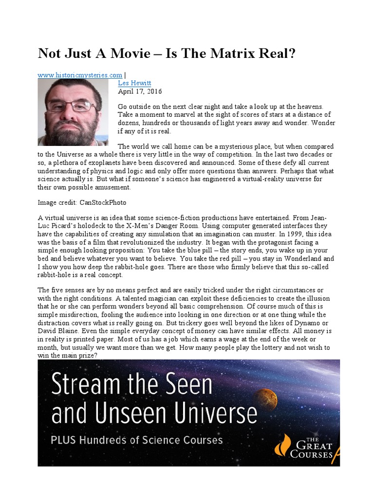 Is The Matrix Real? | PDF | Astronomy | Cosmic Ray