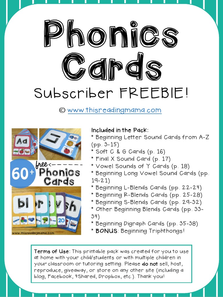 PhonicsCards SubFREEBIE | PDF