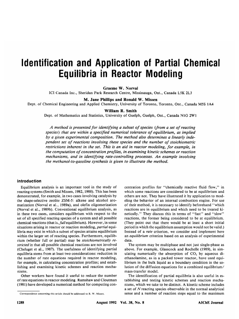 Reactor Modeling | PDF | Chemical Equilibrium | Stoichiometry