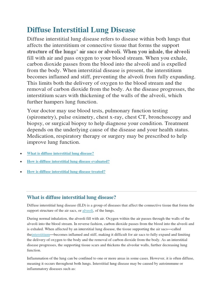 8.diffuse Interstitial Lung Disease | PDF | Lung | Respiratory Diseases