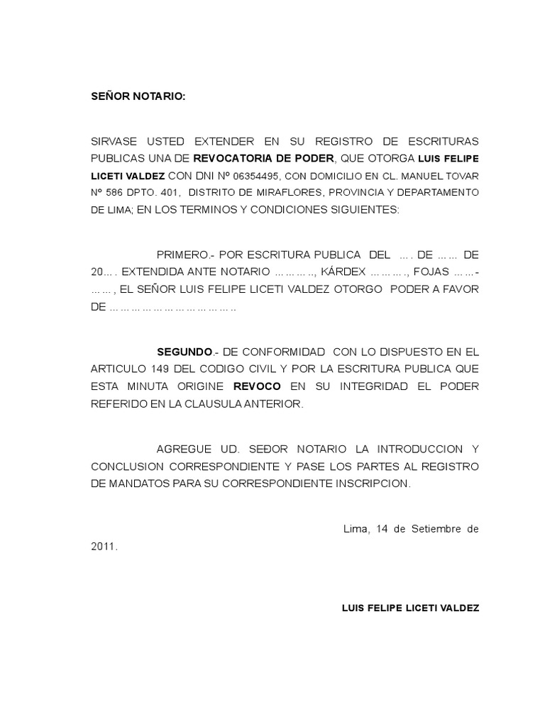 Revoca Poder | PDF