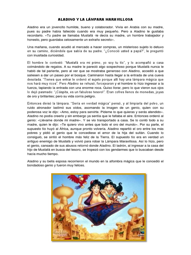 Aladino y La Lámpara Maravillosa - Las Mil y Una Noche | PDF | Mil y ...