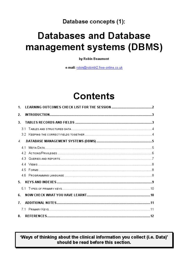 DB & DBMS | PDF | Databases | Sql