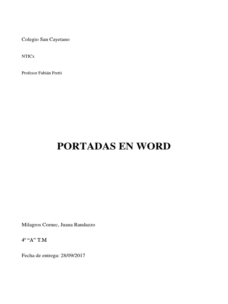 Portadas en Word | PDF
