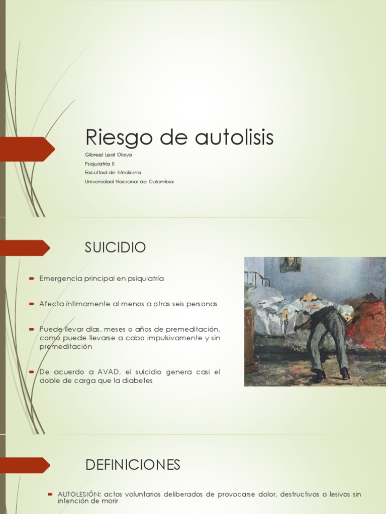 Riesgo de Autolisis | PDF | Suicidio | Psiquiatría
