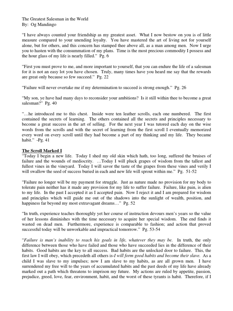 The Greatest Salesman in The World | PDF