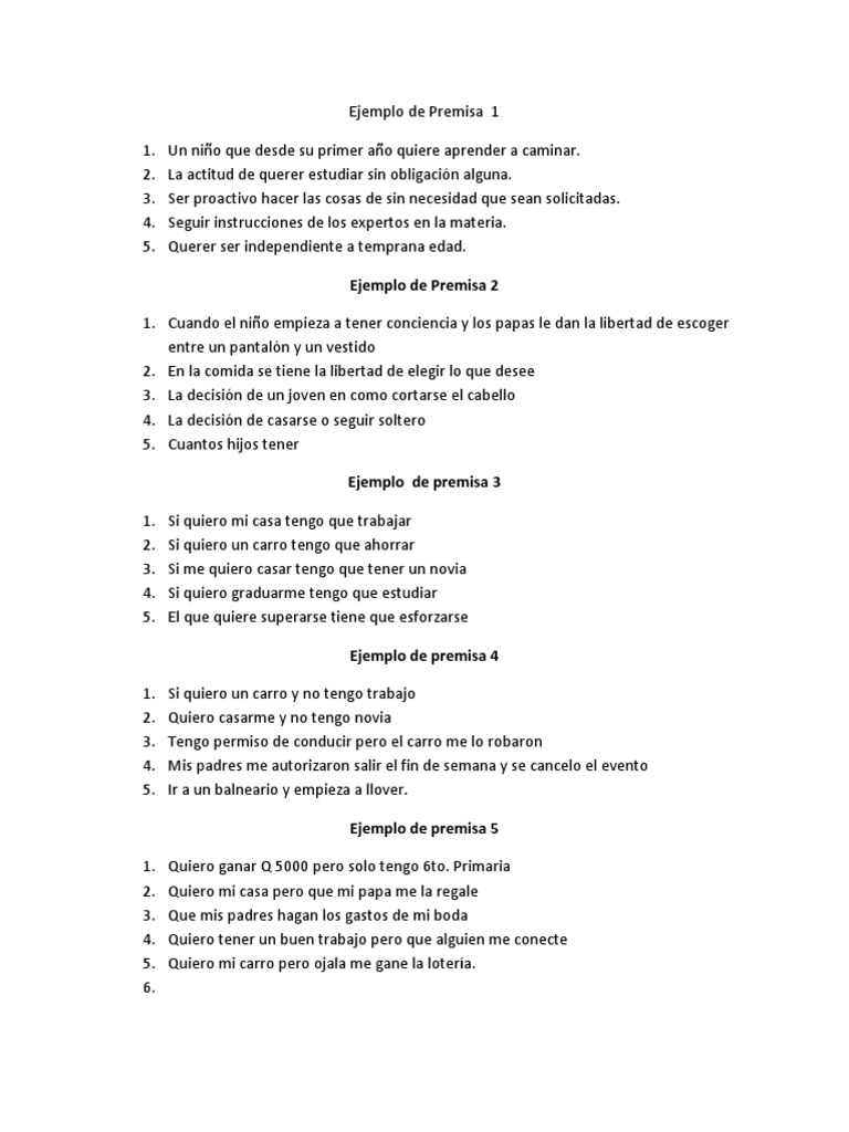 Ejemplos de Premisas | PDF | Ventaja comparativa
