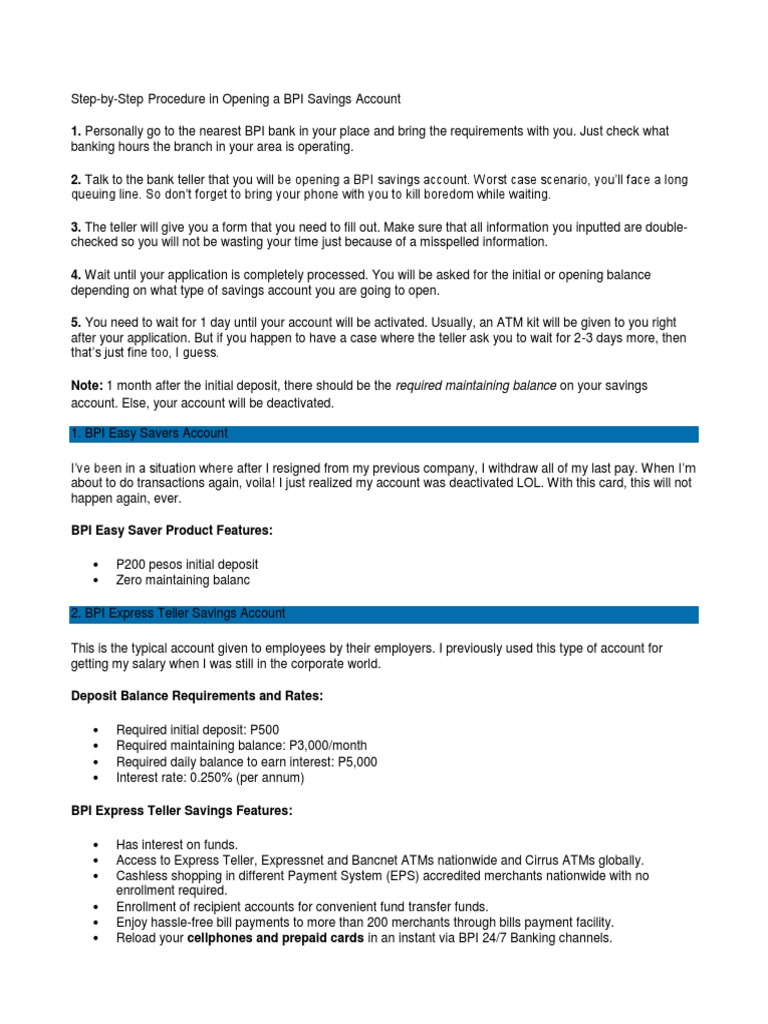 Bpi | PDF | Automated Teller Machine | Banking