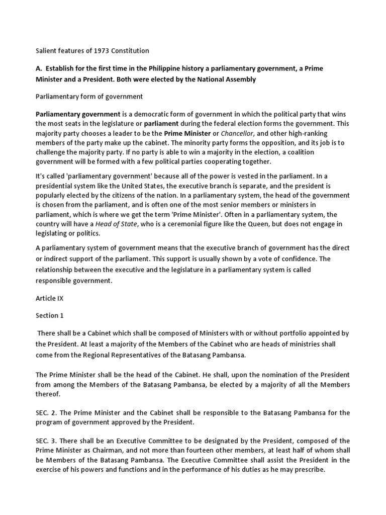 1973 Constitution | PDF | Parliamentary System | World Politics