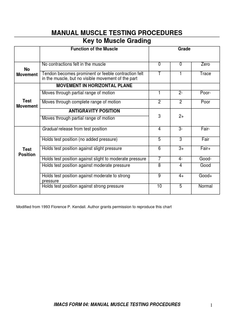 Muscle Grading and Testing Procedures 508 PDF | PDF | Anatomical Terms ...