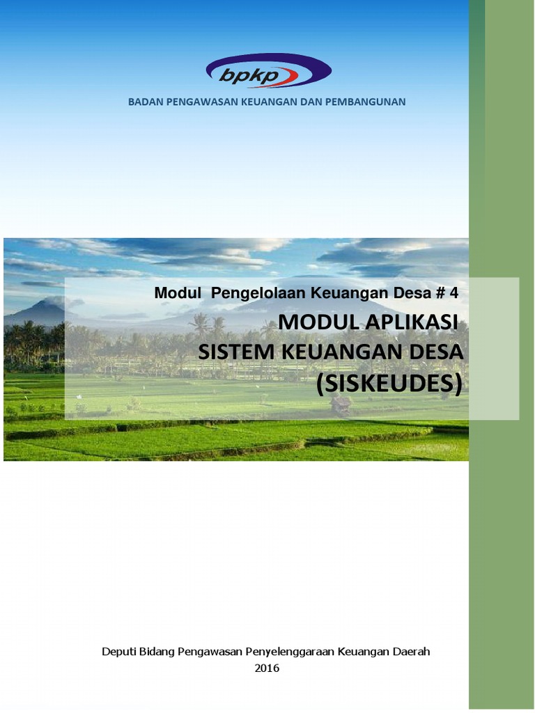 Modul Pelatihan Siskeudes 2016 | PDF