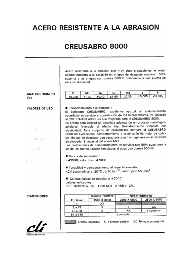 Creusabro 8000 | PDF