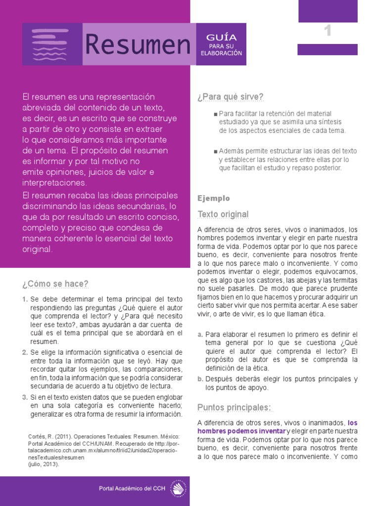 Guía para Elaborar Un Resumen PDF | PDF