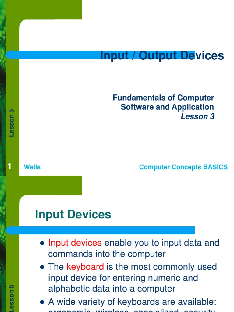 Input / Output Devices: Fundamentals of Computer Software and Application | PDF | Printer ...