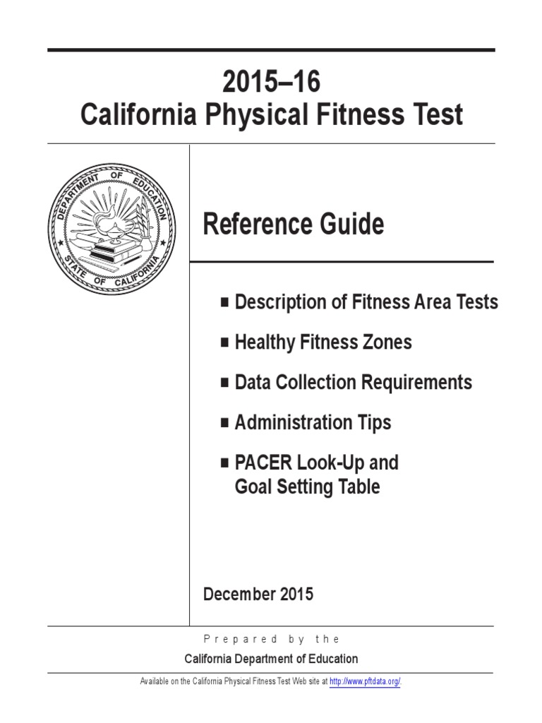 2015-16 California Physical Fitness Test Reference Guide | PDF | Body ...