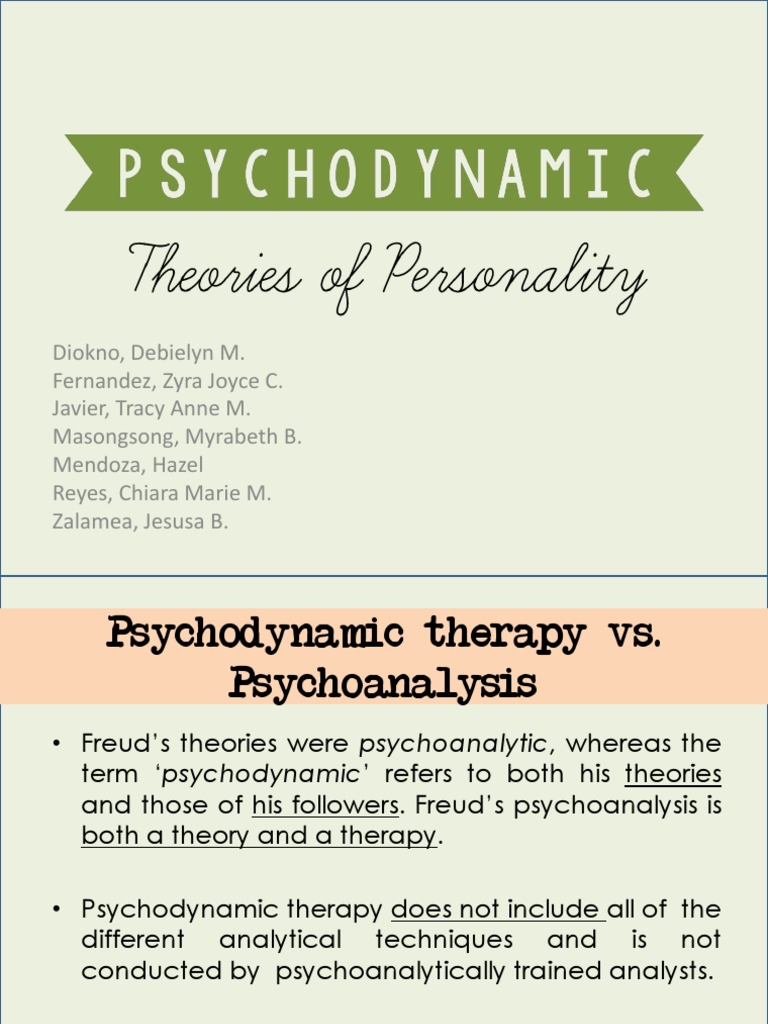 Psychodynamic Theories of Personality | PDF | Defence Mechanisms | Id