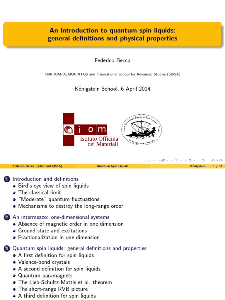 An Introduction To Quantum Spin Liquids PDF | PDF | Condensed Matter ...