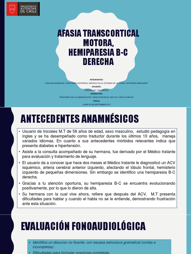 Afasia Transcortical Motora, TRAST ADULTO | PDF | Afasia | Medicina CLINICA