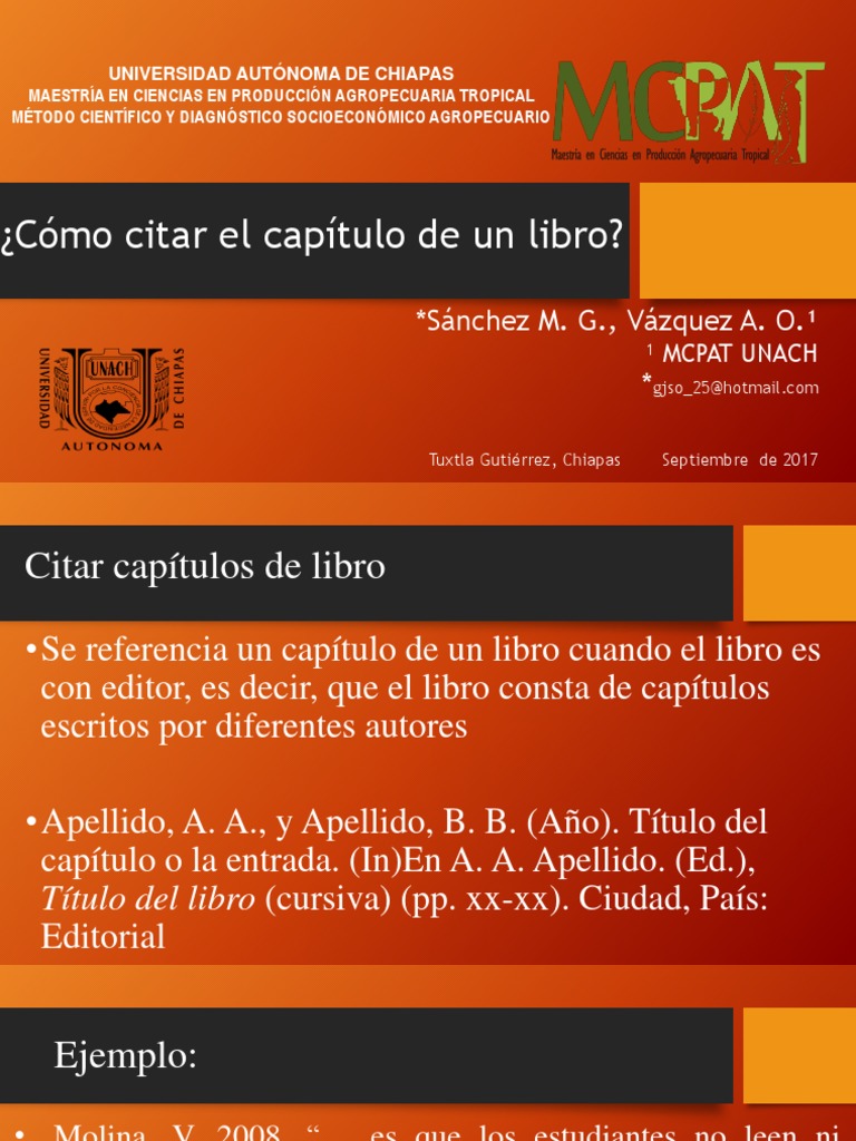 Como Citar Capítulo de Un Libro | PDF