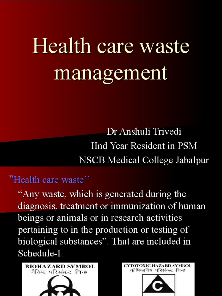 Hospital Waste Management Overview | PDF | Waste Management | Materials