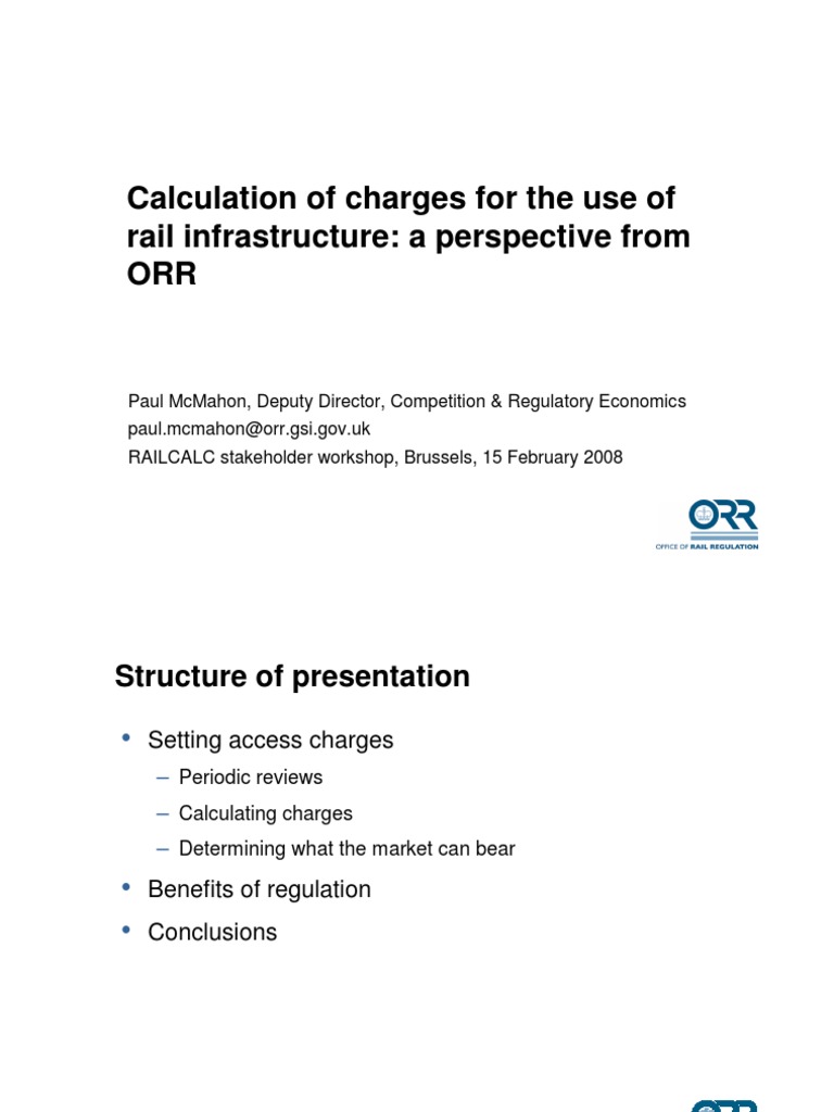 ORR Access Charges Calculation Overview | PDF | Track (Rail Transport ...