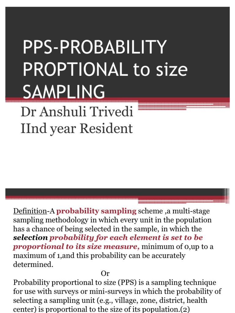 Pps-Probability Proptional Sampling | PDF | Sampling (Statistics ...