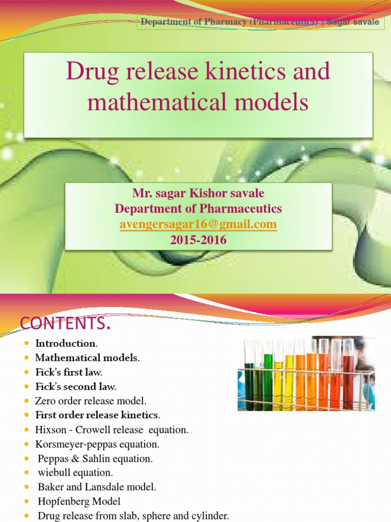 Drug Release Kinetics Models Overview | PDF | Diffusion | Solvation