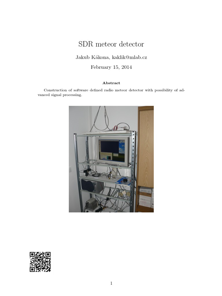 SDR Meteor Detector Construction | PDF | Software Defined Radio | Radio