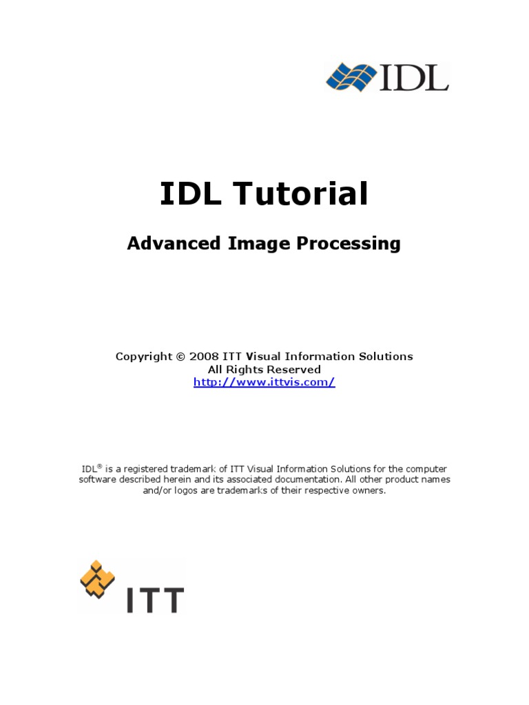 IDL Tutorial: Advanced Image Processing | PDF | Convolution | Wavelet