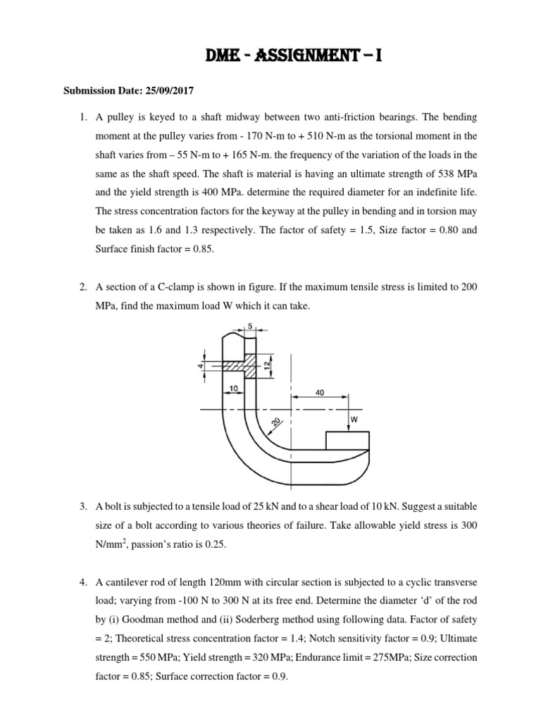 DME - Assignment - I | PDF | Belt (Mechanical) | Strength Of Materials
