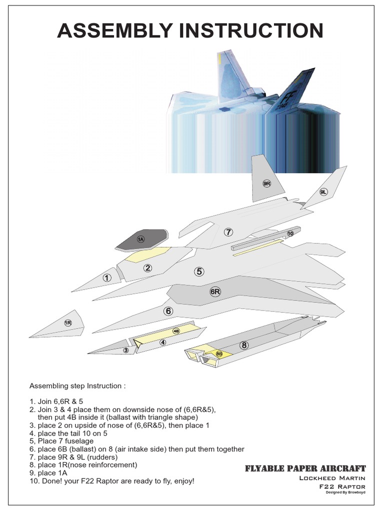 Flying Paper f22 Raptor | Monoplane | Vehicles