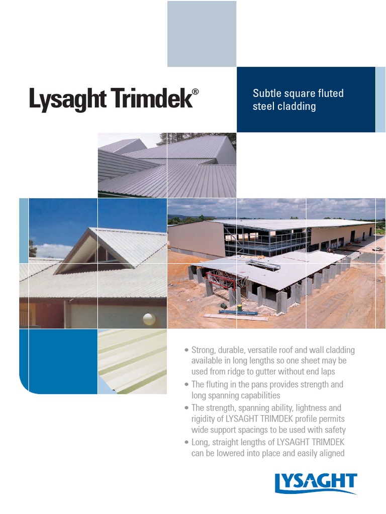 Lysaght Trimdek: Subtle Square Uted Steel Cladding | PDF | Screw ...