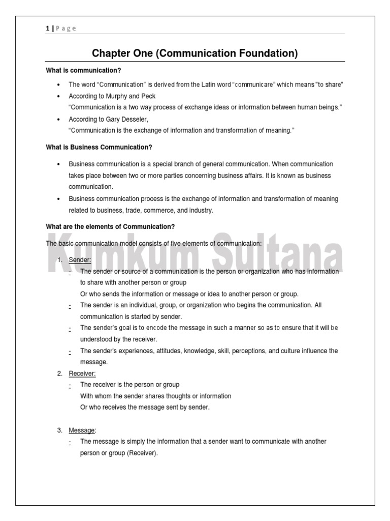 Chapter One (Communication Foundation) | PDF | Code | Nonverbal Communication