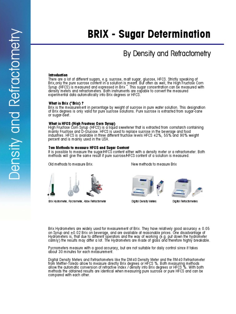 BRIX-Sugar Determination PDF | PDF | Sucrose | Fructose