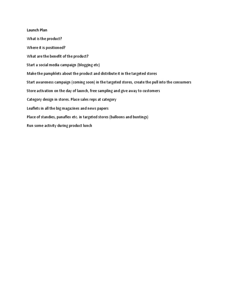 Launch Plan | PDF
