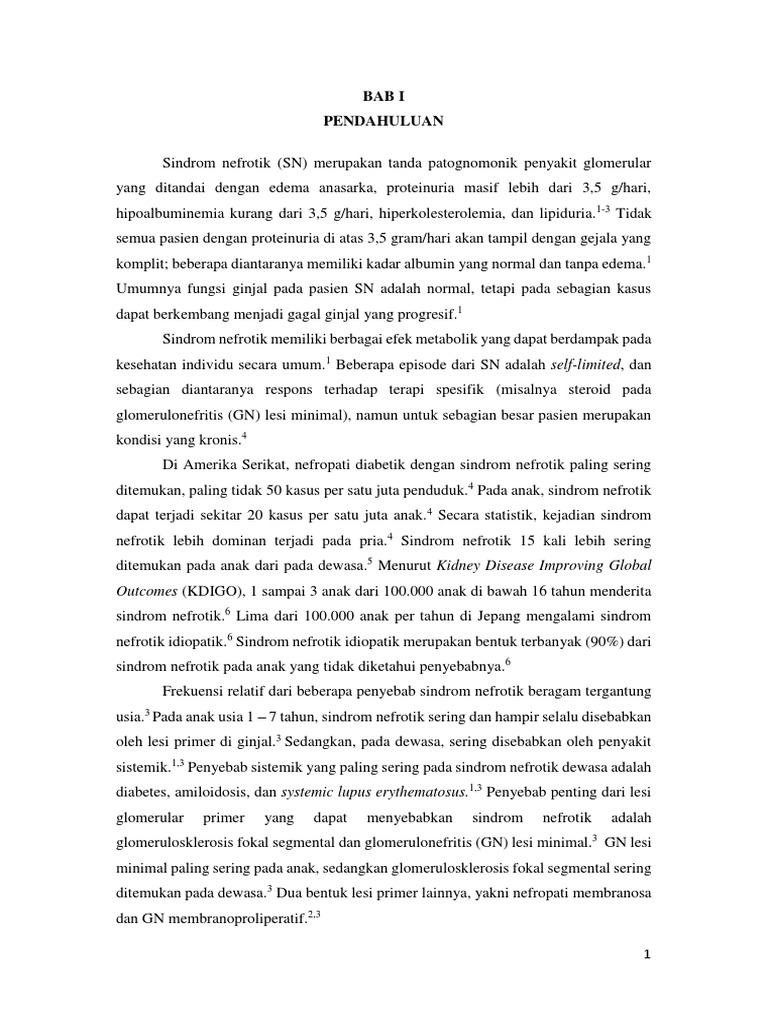 Sindrom Nefrotik: Diagnosis dan Manajemen | PDF | Sains & Matematika