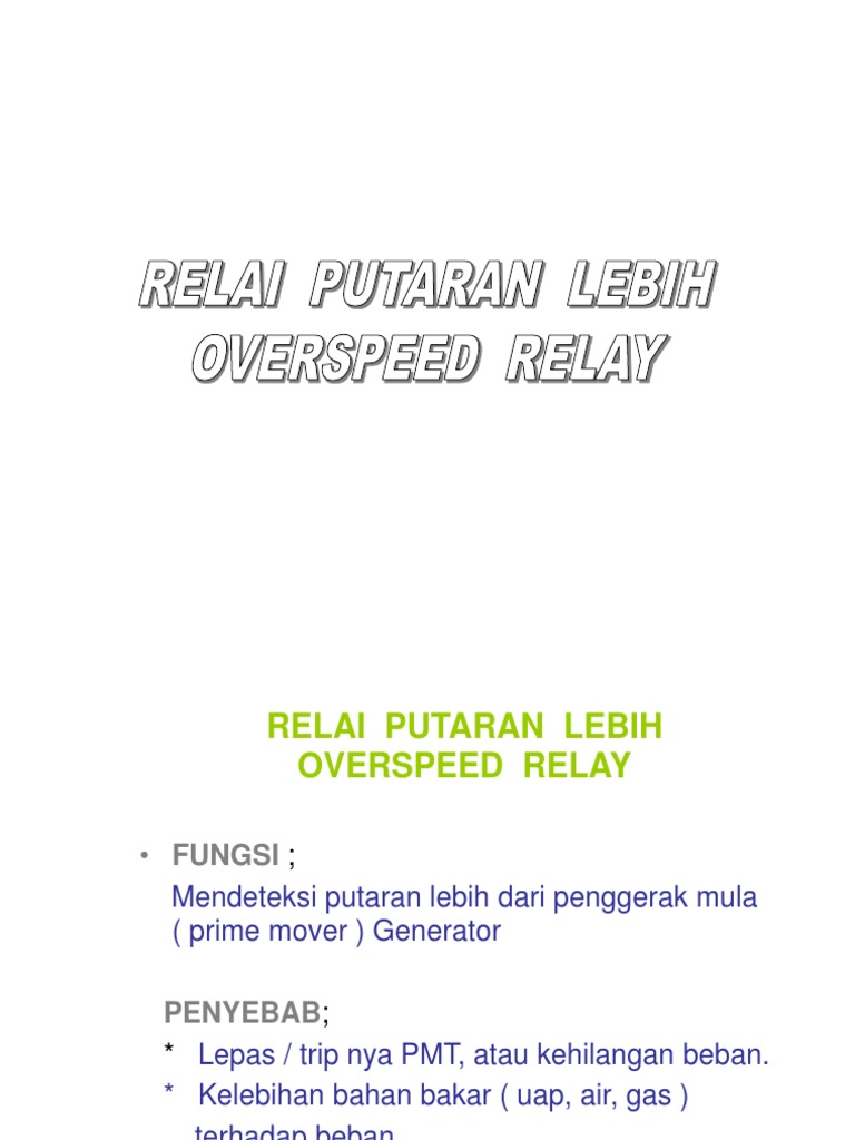 Overspeed Relay | PDF