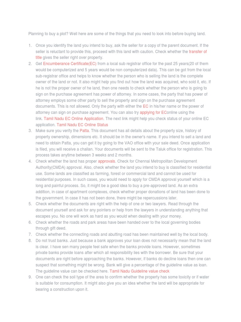 Planning To Buy A Plot | PDF | Ownership | Sales
