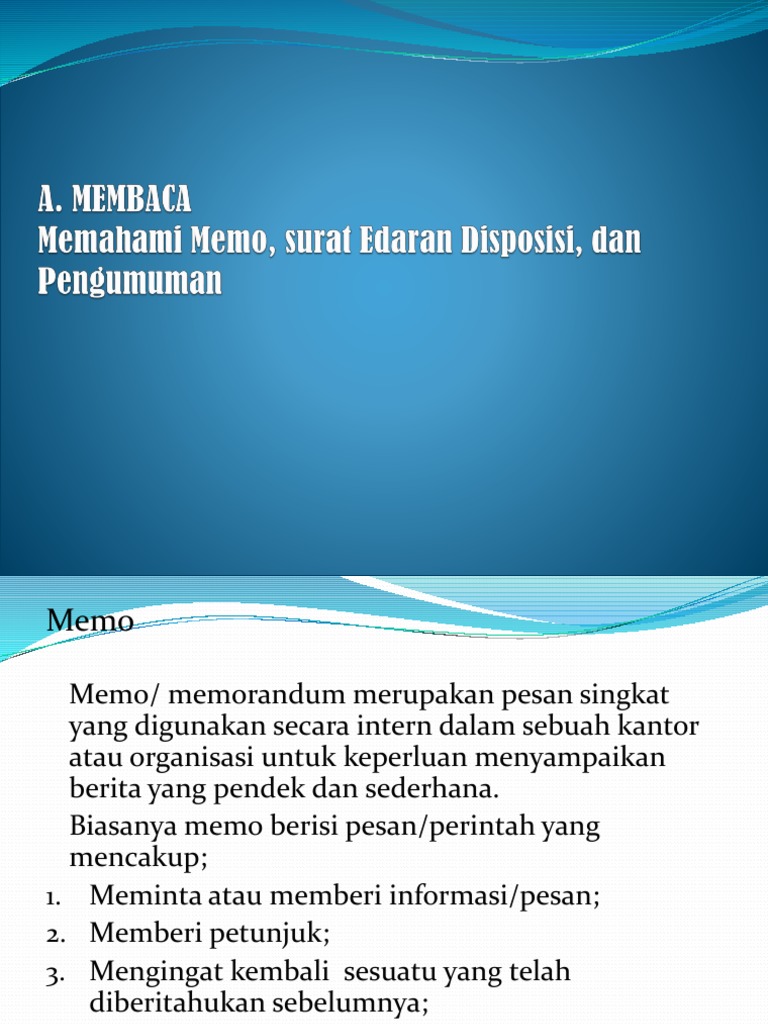 Memahami Memo dan Surat Edaran | PDF