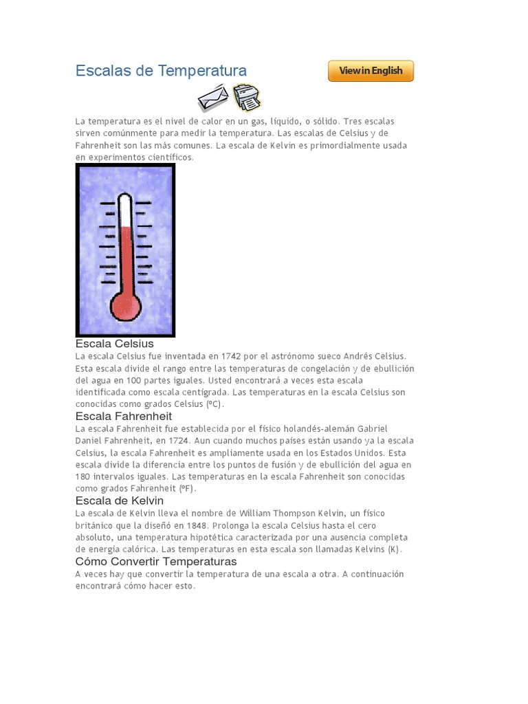 Hoja De Trabajo De Escalas De Temperatura Monitorización
